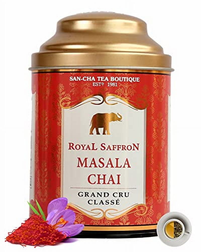 Sancha Tea Boutique, Royal Saffron Masala Chai, 200g Loose Leaf Tea ...