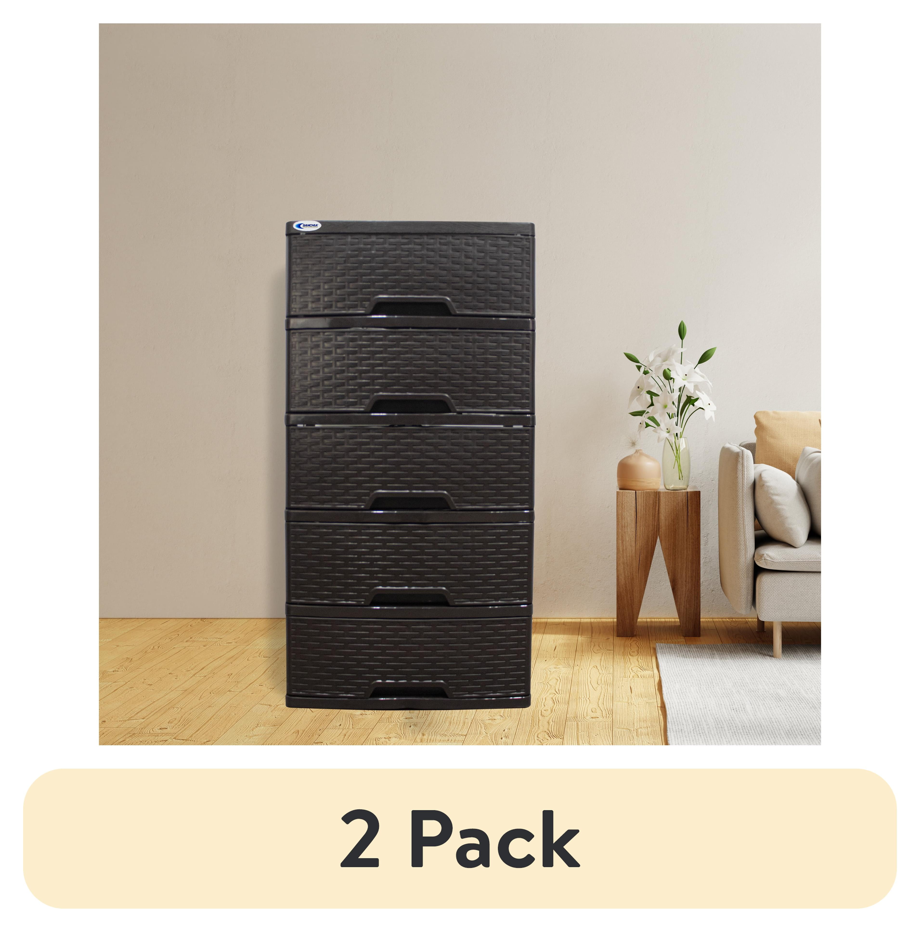 (2 pack) Sanchia Chest Rattan Brown for All Ages, Chest Dressers ...