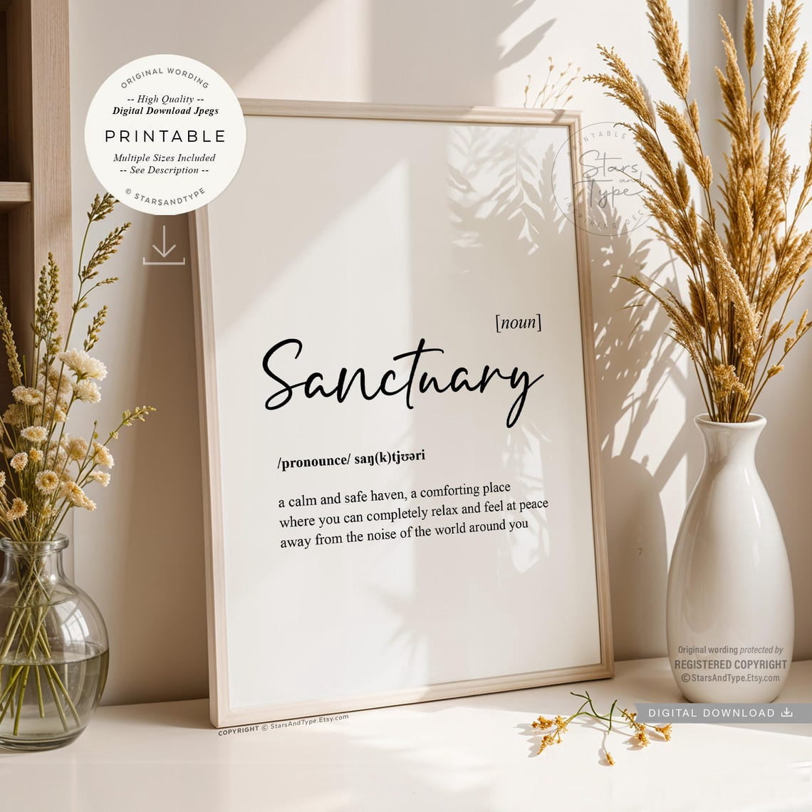 Sanctuary Definition Quote Poster, Unframed Size 12x18 - Walmart.com