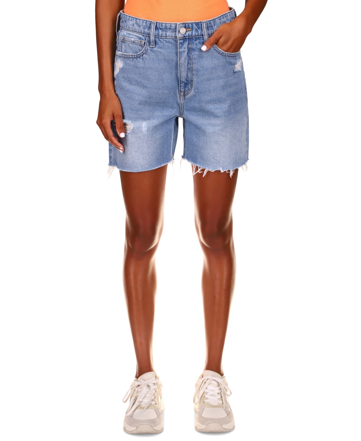 Sanctuary Destructed Cut-Hem Denim Shorts In Fade - 28 - Walmart.com