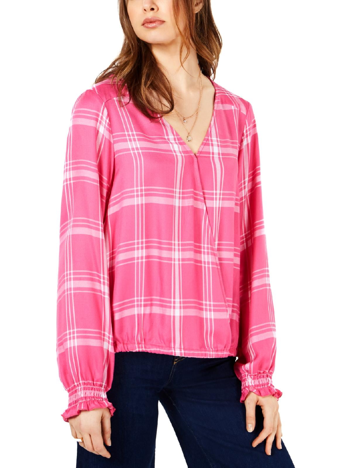 Sanctuary Womens Cori Smocked Long Sleeves Blouse - Walmart Business ...