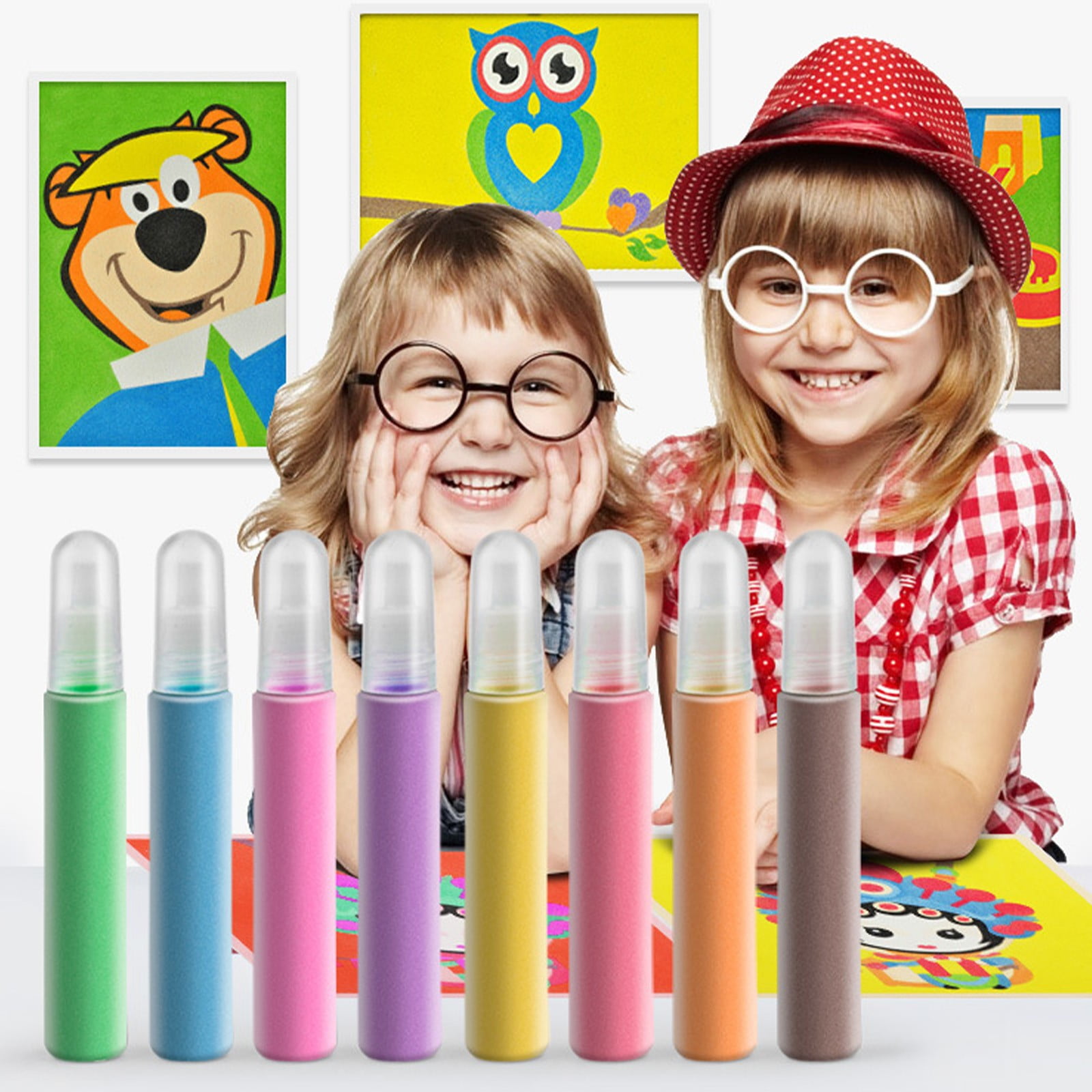 Sand Art Set Colourful Sand Preschool DIY Handicraft Toys Colouring Set ...