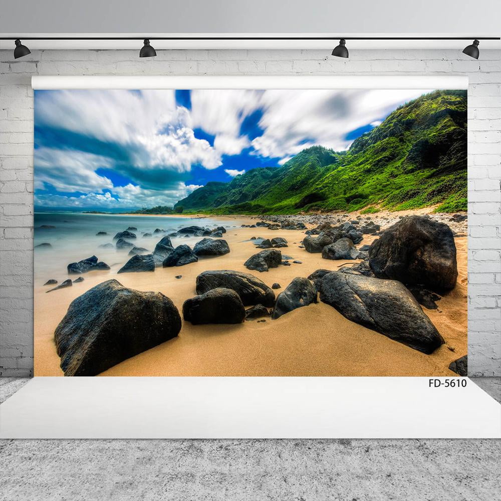Sand Beach Hills Sea Scenic Photo Backdrop Computer Printed Background ...