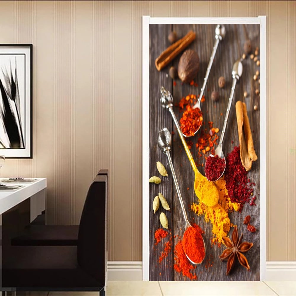 Sand Beach Outside Door Sticker Waterproof Decorative Poster Cupboard ...