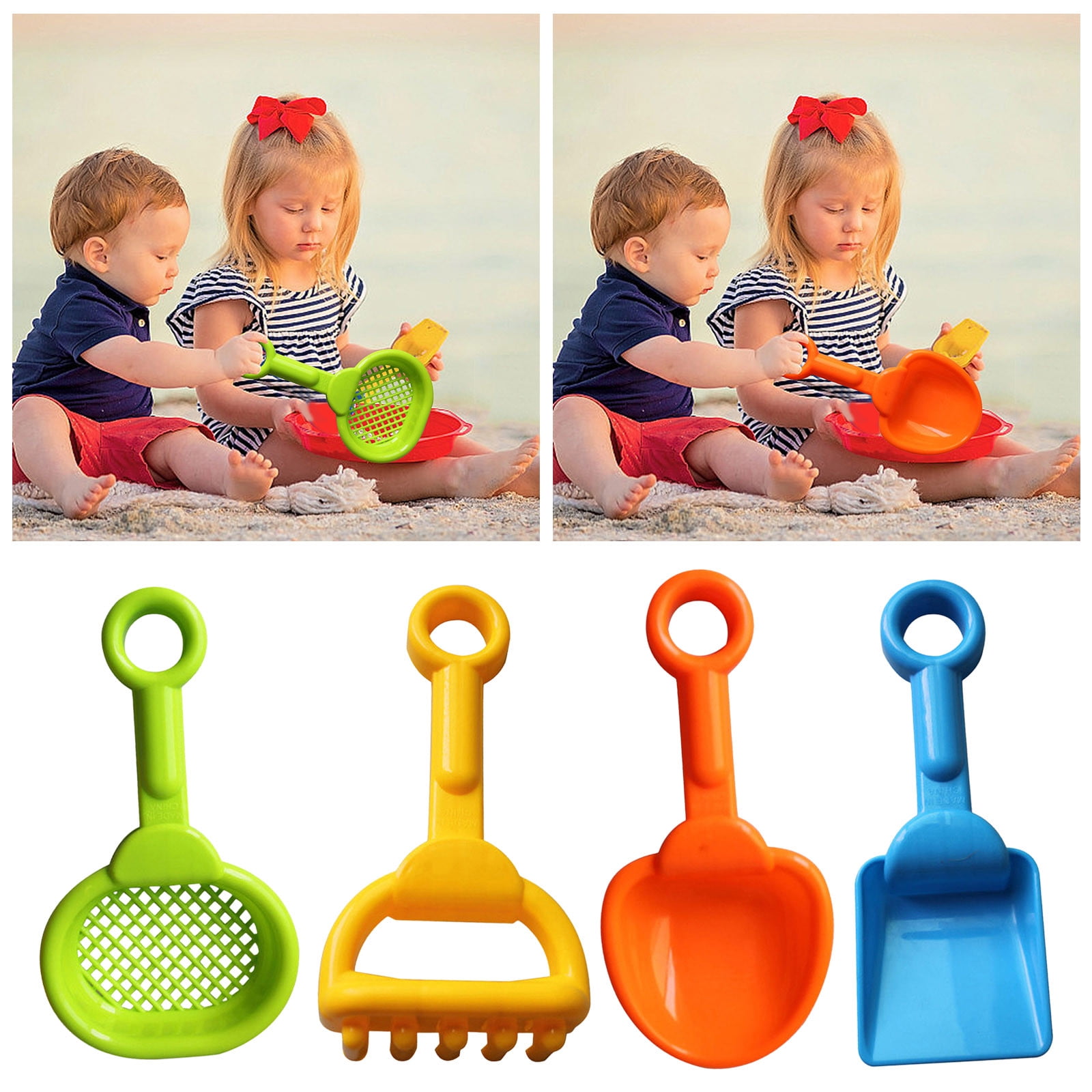 Sand Beach Play Set with Rake & Shovels - Kids Outdoor Summer Sandbox ...