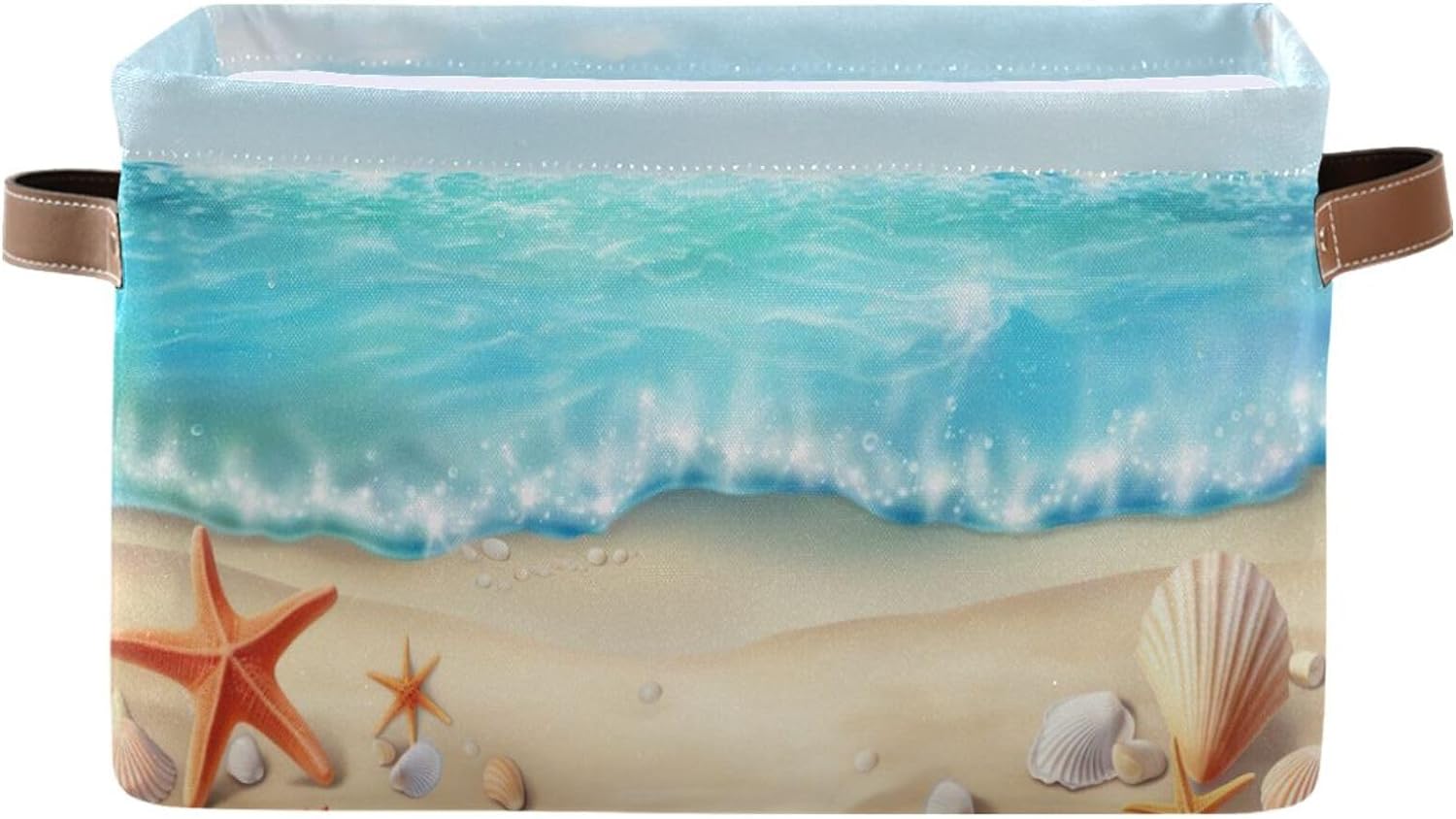 Sand Beach Shelf Storage Bins, Foldable Fabric Storage Baskets with ...