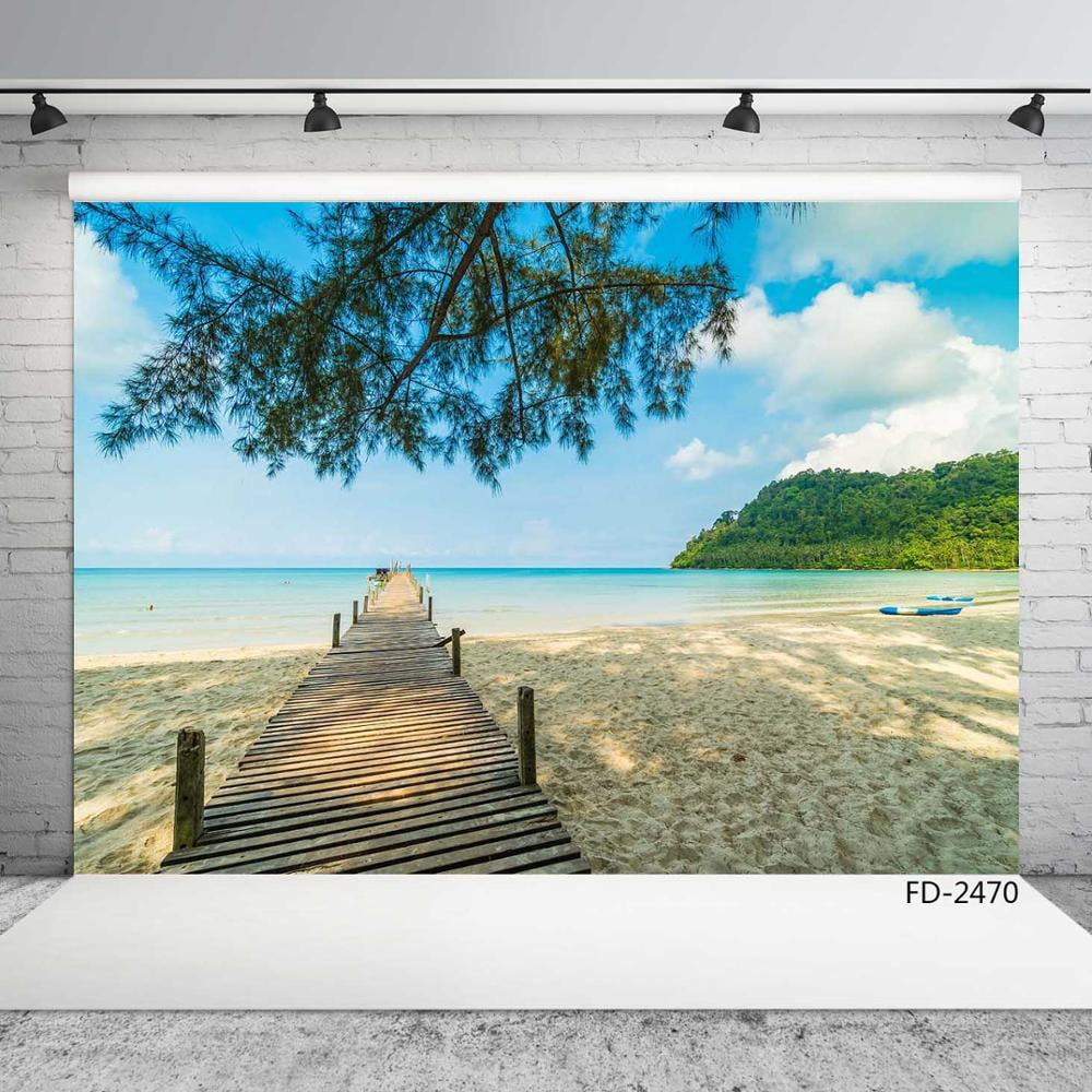 Sand Beach Wooden Bridge Sea Tree Scenery Portrait Children Young ...