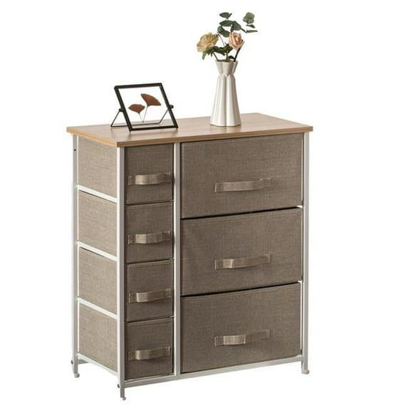 Sand Beige Bins and White Frame Seven Storage Night Chest and Storage ...