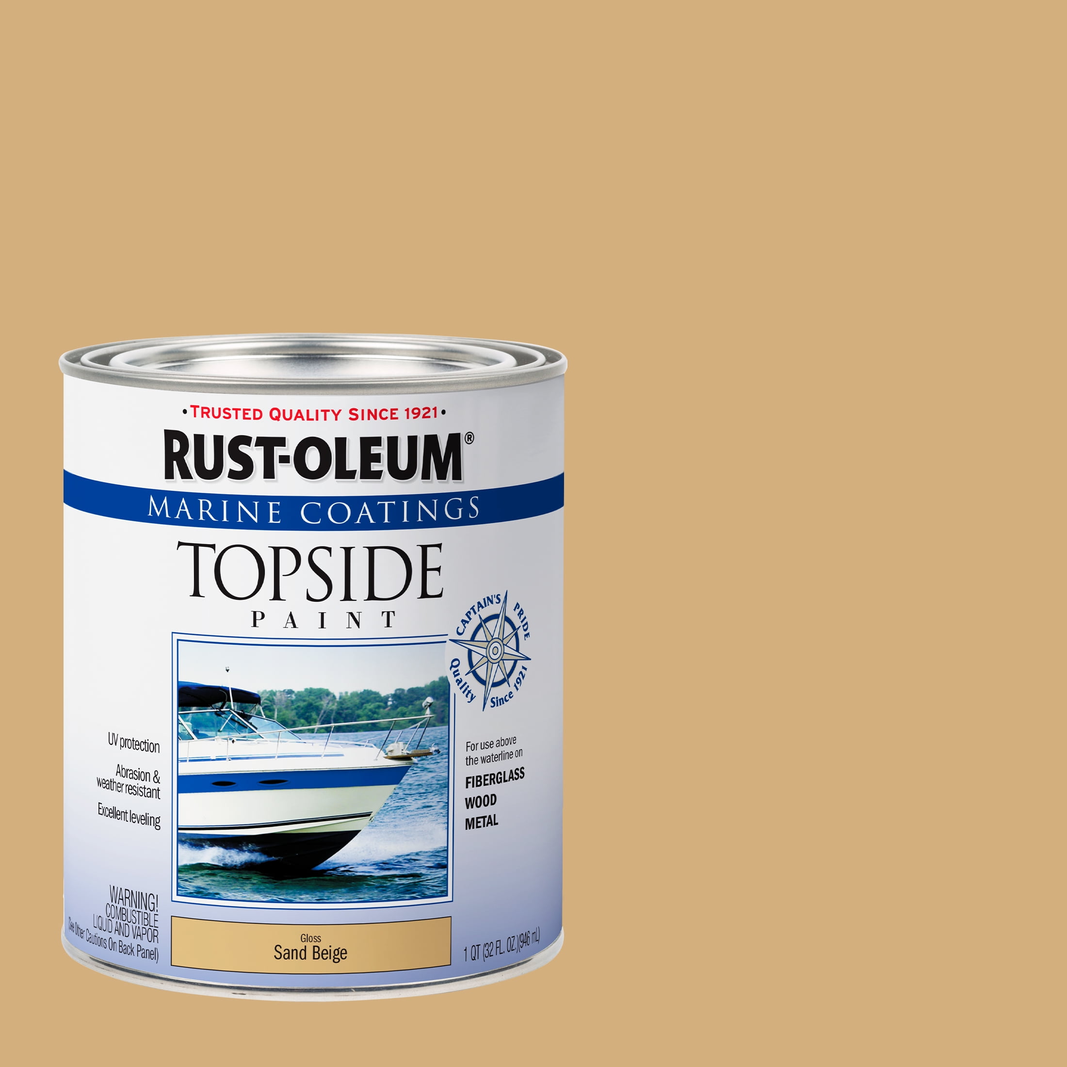 4 Pack, Sand Beige, Rust-Oleum Marine Gloss Topside Paint- 207003 ...