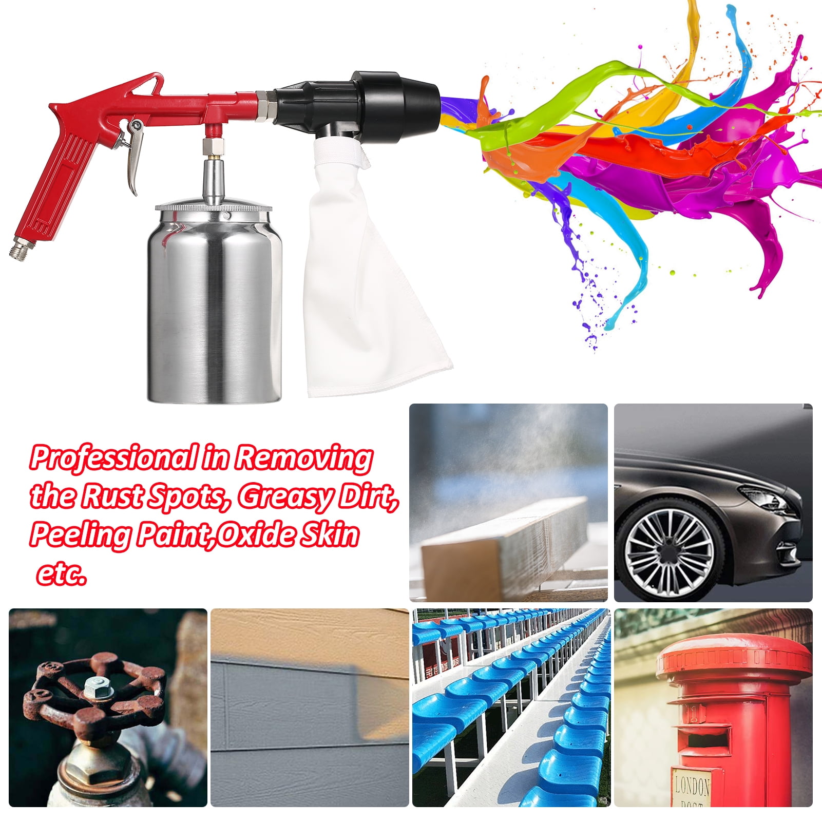 Sand Blaster Kit Abrasive Sand Blasting Shot Sandblaster With Nozzle Rust Remove Abrasive Sand ...