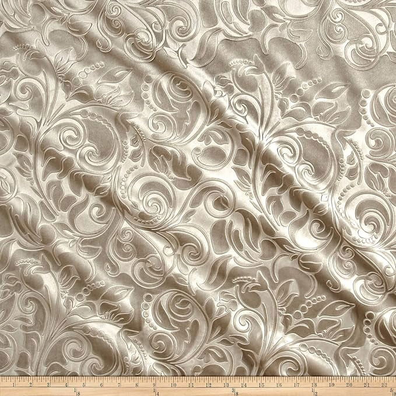 Sand Brocade Velvet Scroll Fabric, Ideal Embossed Material for ...