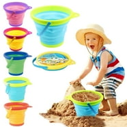 Glittery Plastic Beach Pails with Shovels 7 inches for Kids Sand Castle ...