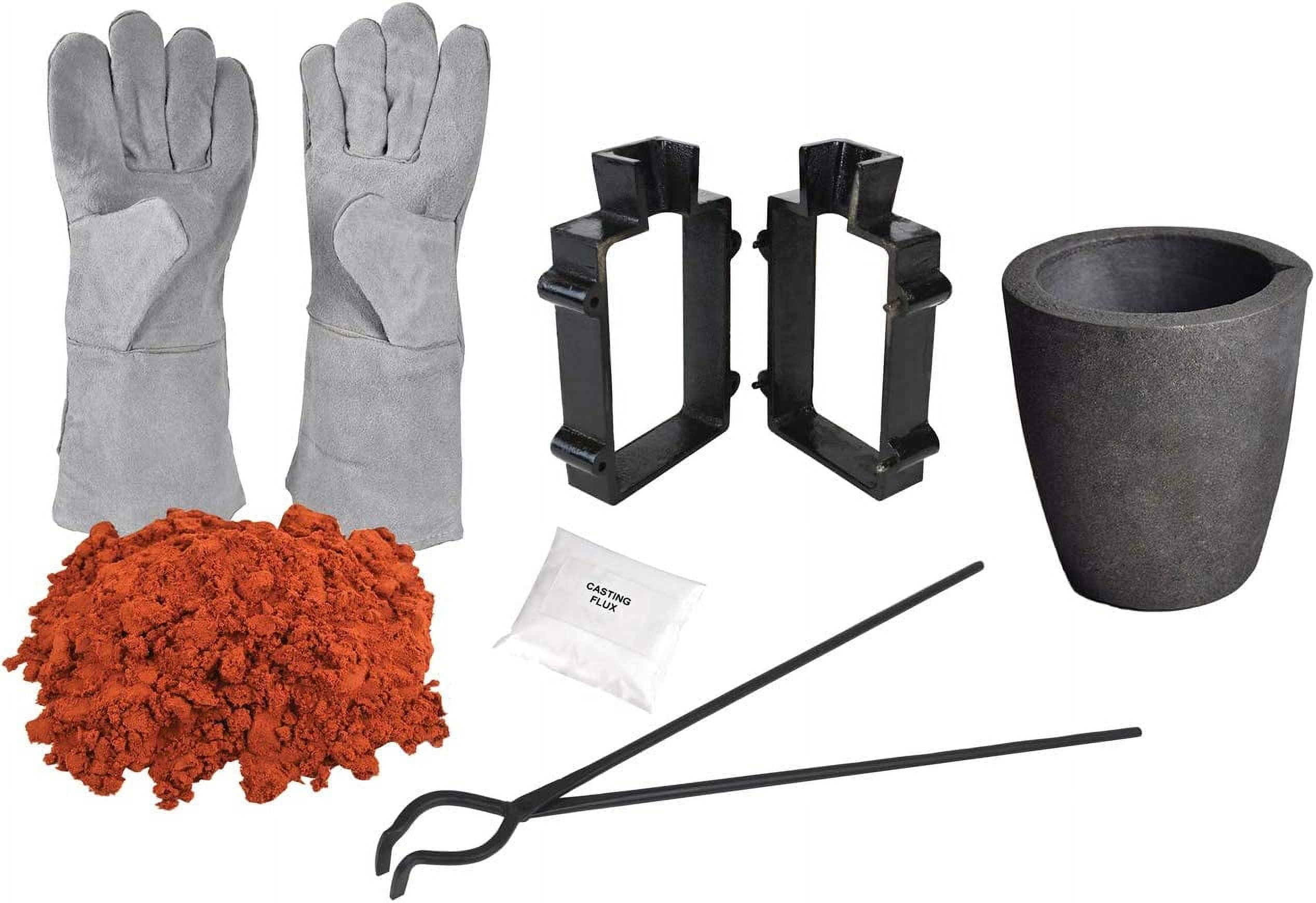 Sand Casting Set with 5 Lbs Petrobond Clay Sand Tongs. Safety Gloves ...