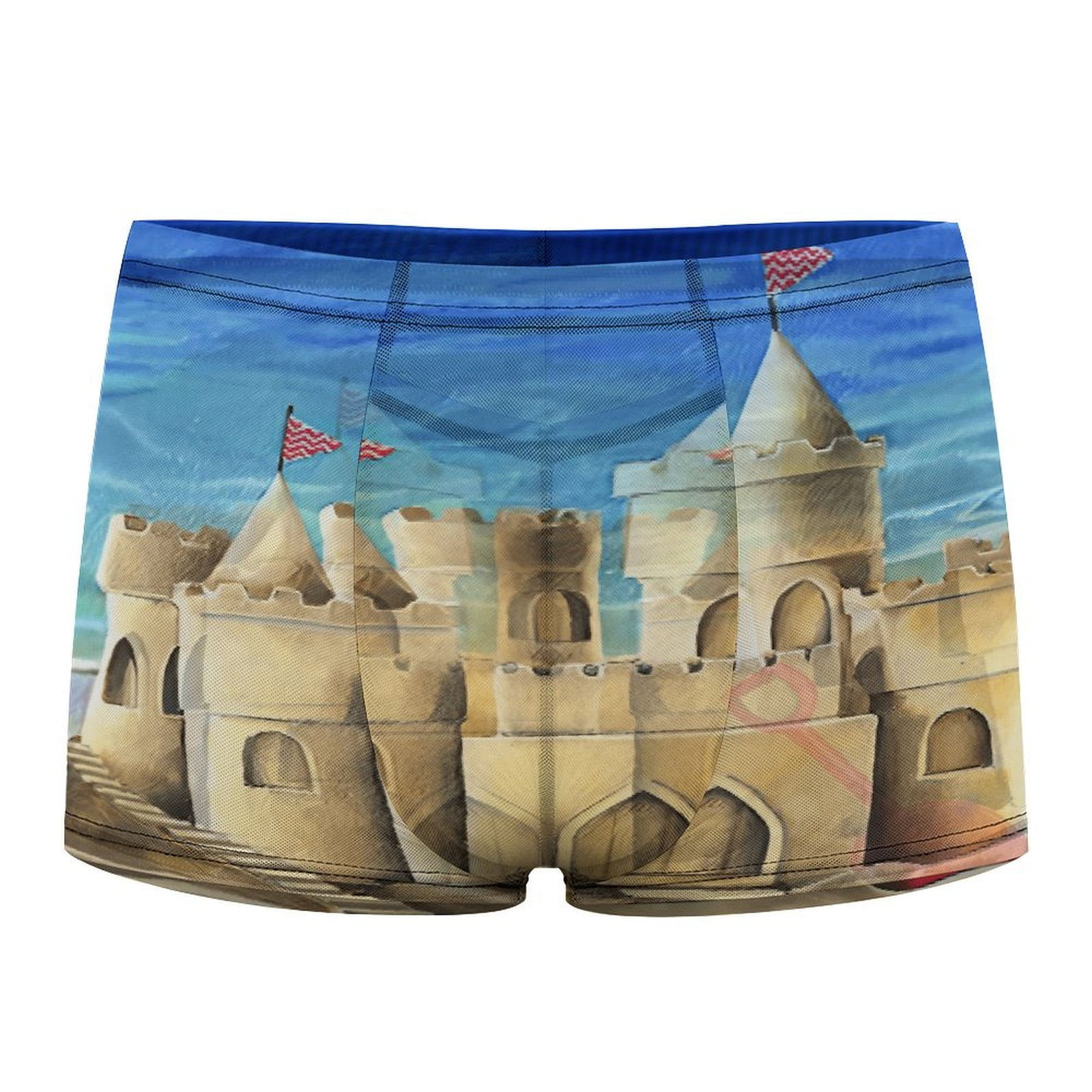 Sand Castle Beach Christmas Men's Mesh Boxer Briefs Cooling Breathable ...