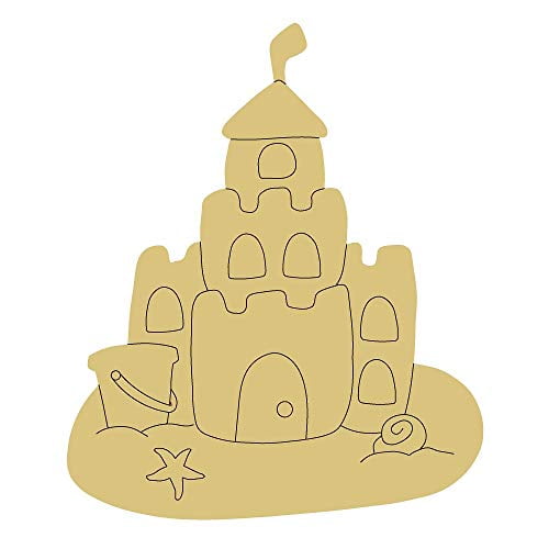 Sand Castle Design by Lines Cutout Unfinished Wood Summer Décor Beach ...
