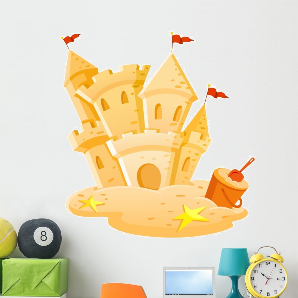 Sand Castle Wall Decal Mural by Wallmonkeys Vinyl Peel and Stick ...