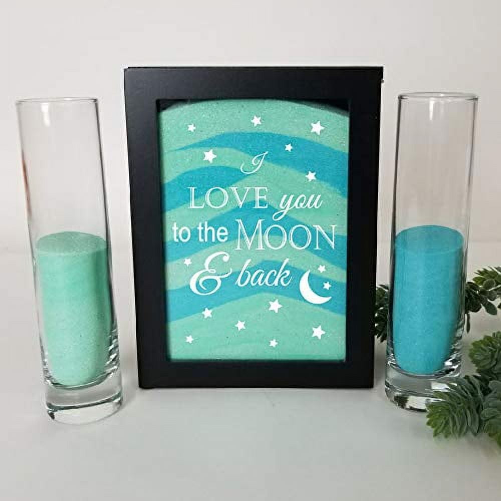Sand Ceremony Set, Black Shadow Box I Love You to The Moon in White ...