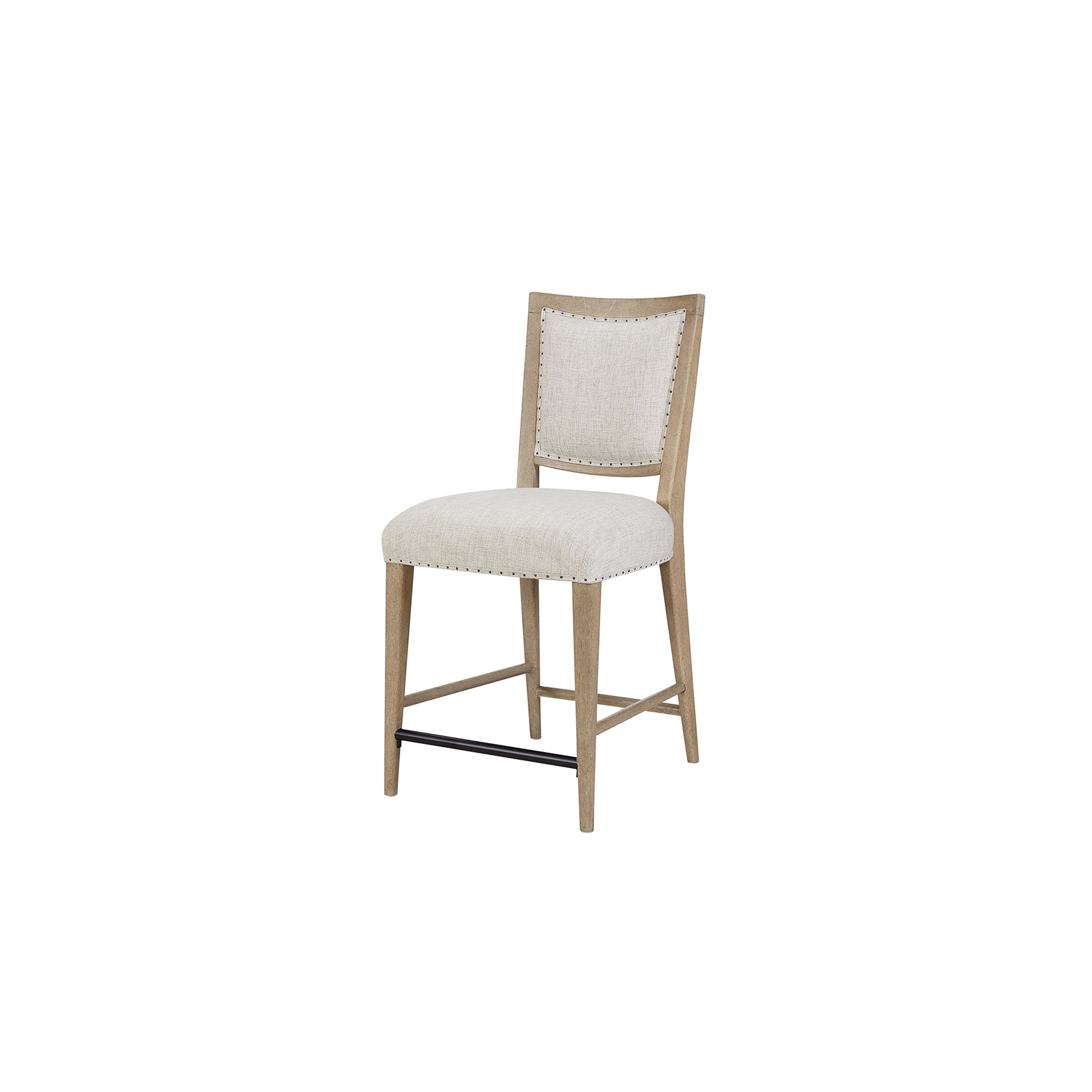 Sand Colored Counter Stools Set of 2, Upholstered Solid Wood Bar Stools ...