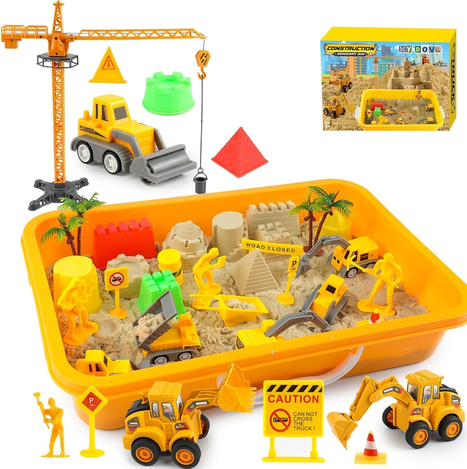 Sand Construction Kit with 2.2lbs Play Sand, Large Foldable Sandbox ...