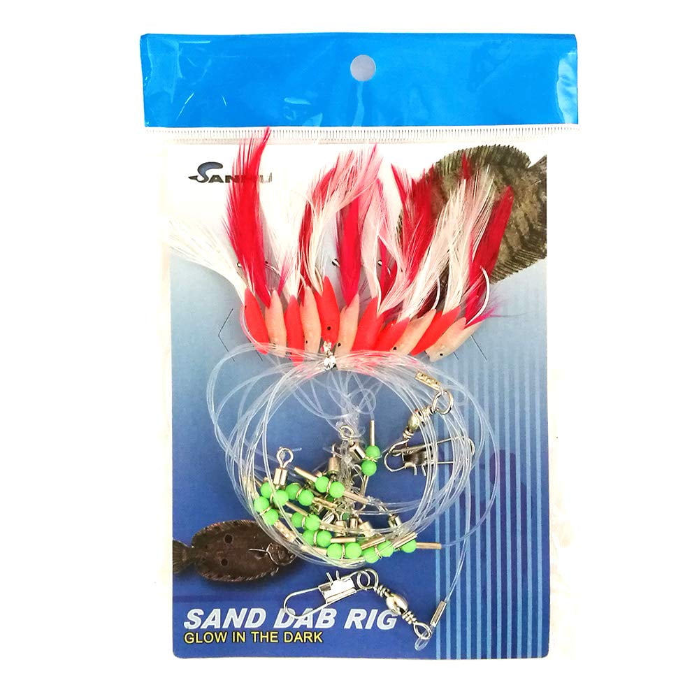 Sand Dab Rigs #C 12-Hook Glow in Dark Two Packs Item # 498 - Walmart.com