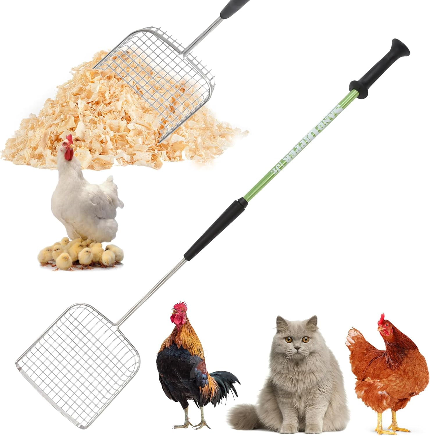 Sand Dipper Cat Poop Scooper & Chicken Poop Scooper - Rugged Big 6 ...