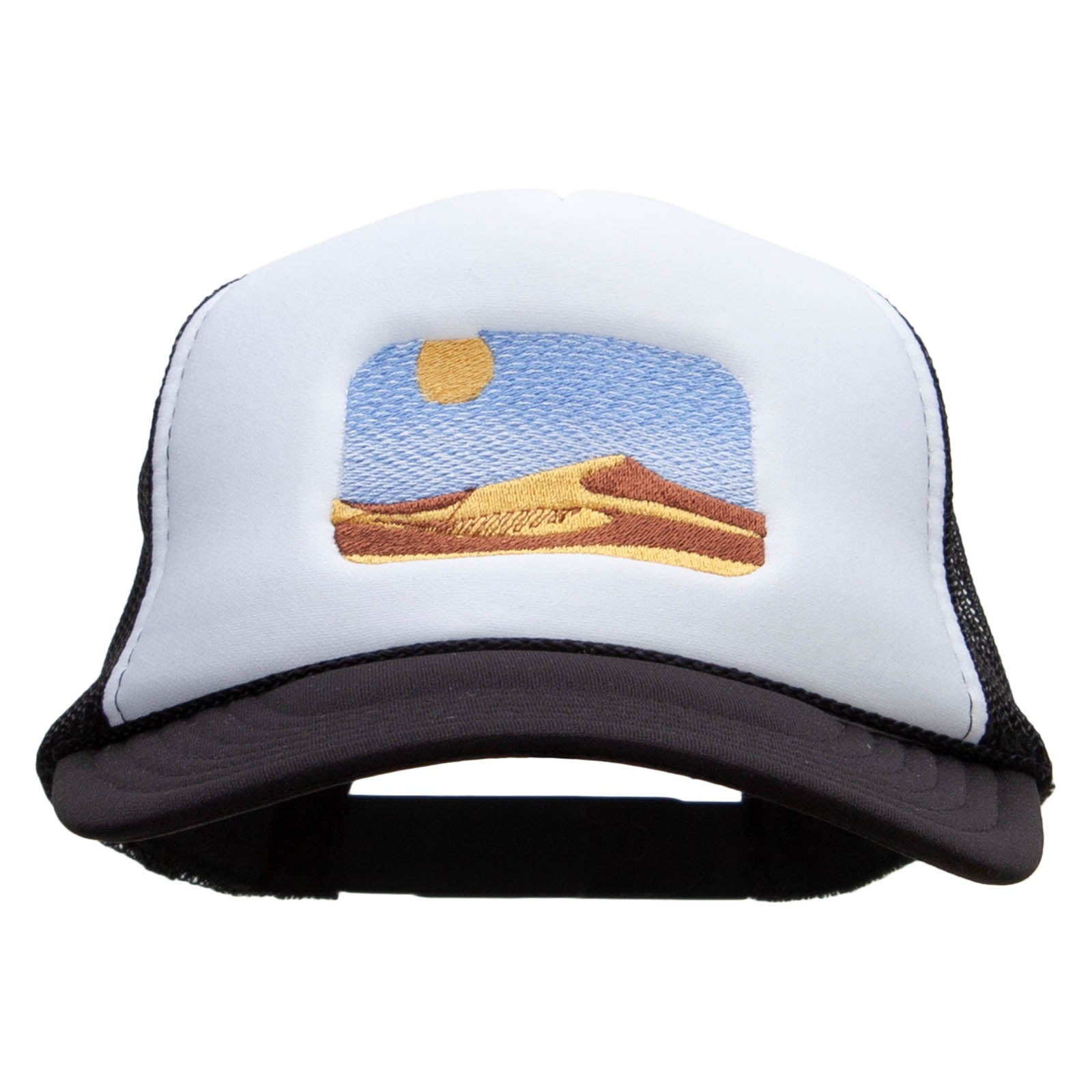 Sand Dune Embroidered Foam Panel Mesh Snapback - Black White OSFM ...
