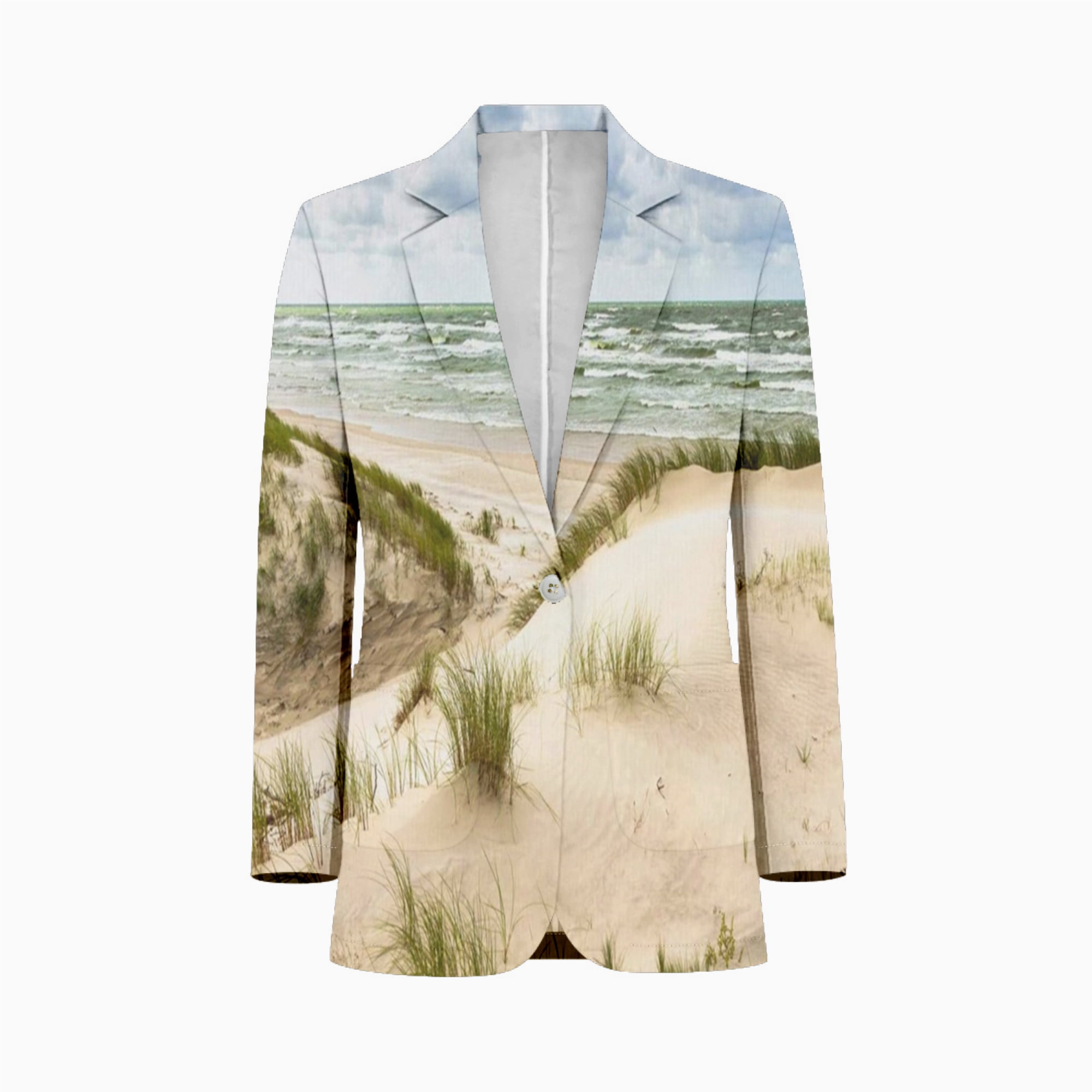 Sand Dunes On Baltic Sea Coastline Mens Suits Shawl Collar Slim Fit ...