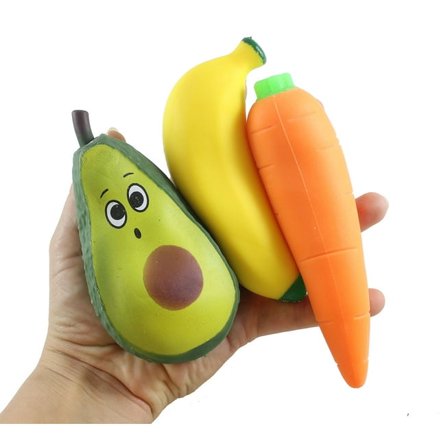 Sand Filled Banana, Carrot & Avocado - Moldable Sensory, Stress ...