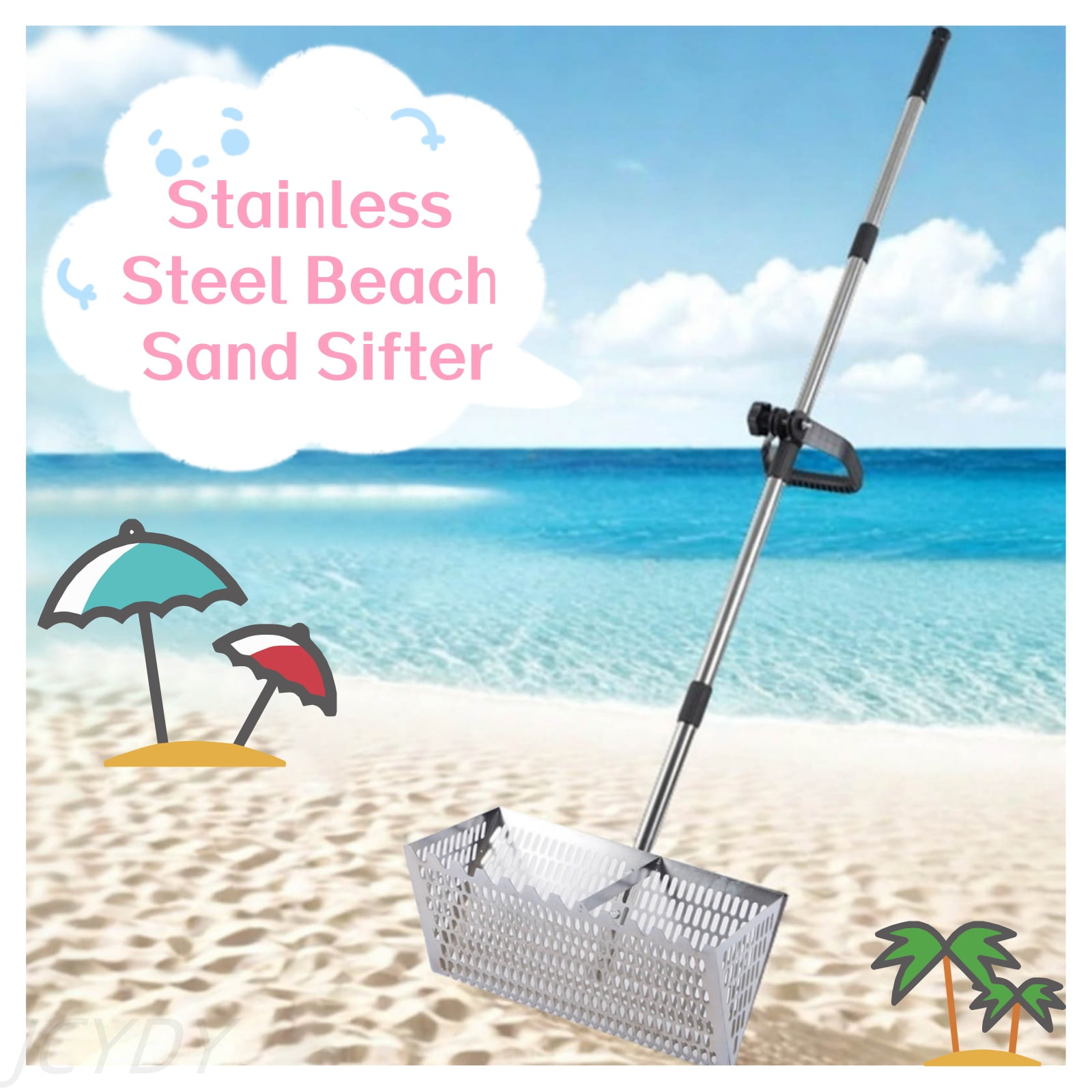 Sand Flea Rake, 10-Inch Silver Sand Flea Rake, Stainless Steel Beach ...