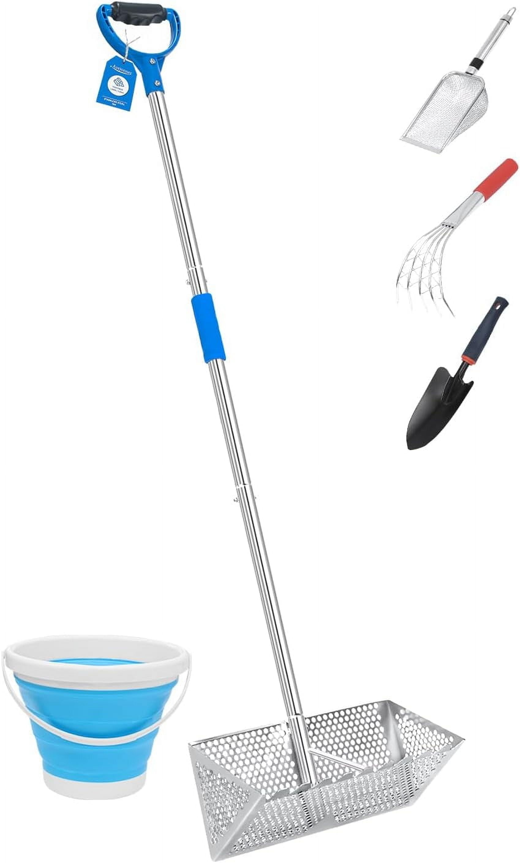 Sand Flea Rake Set, 304 Stainless Steel, Detachable 60 Inches Long ...