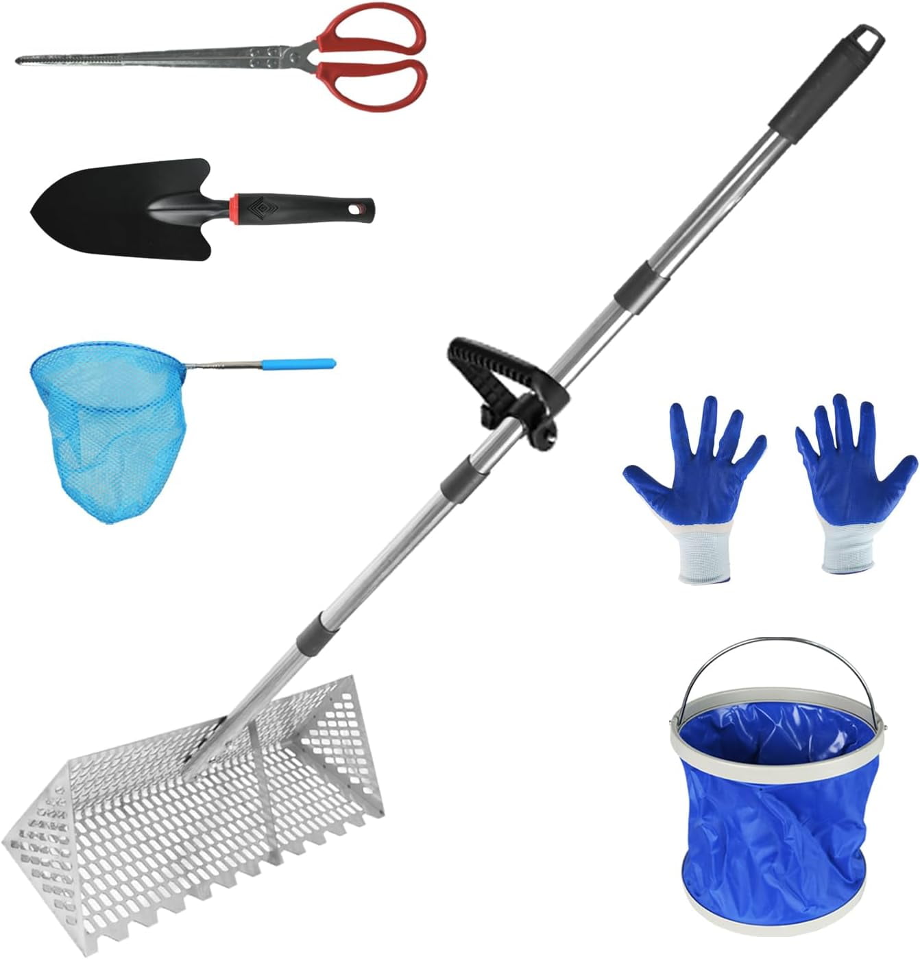 Sand Flea Rake Set, Sand Sifter for The Beach, Stainless Steel Shark ...