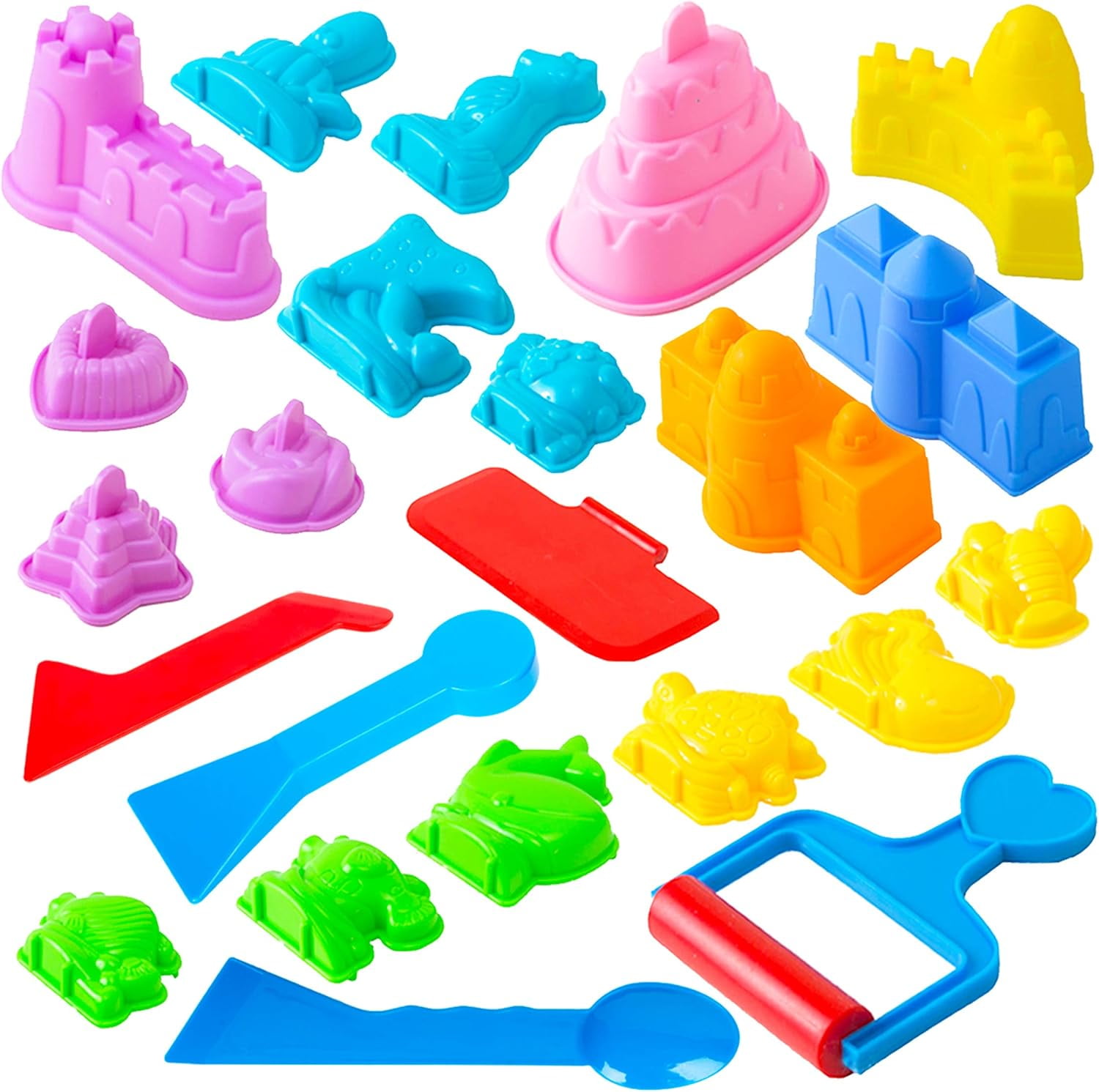 Sand Molds Beach Toys for Kids Set - 23pk Sandbox Toy for Toddlers ...