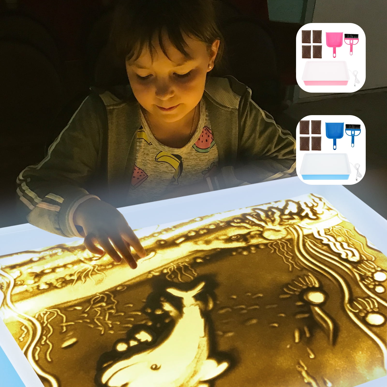 Sand Painting Light Box for Kids DIY Sand Painting Light Table Soft ...