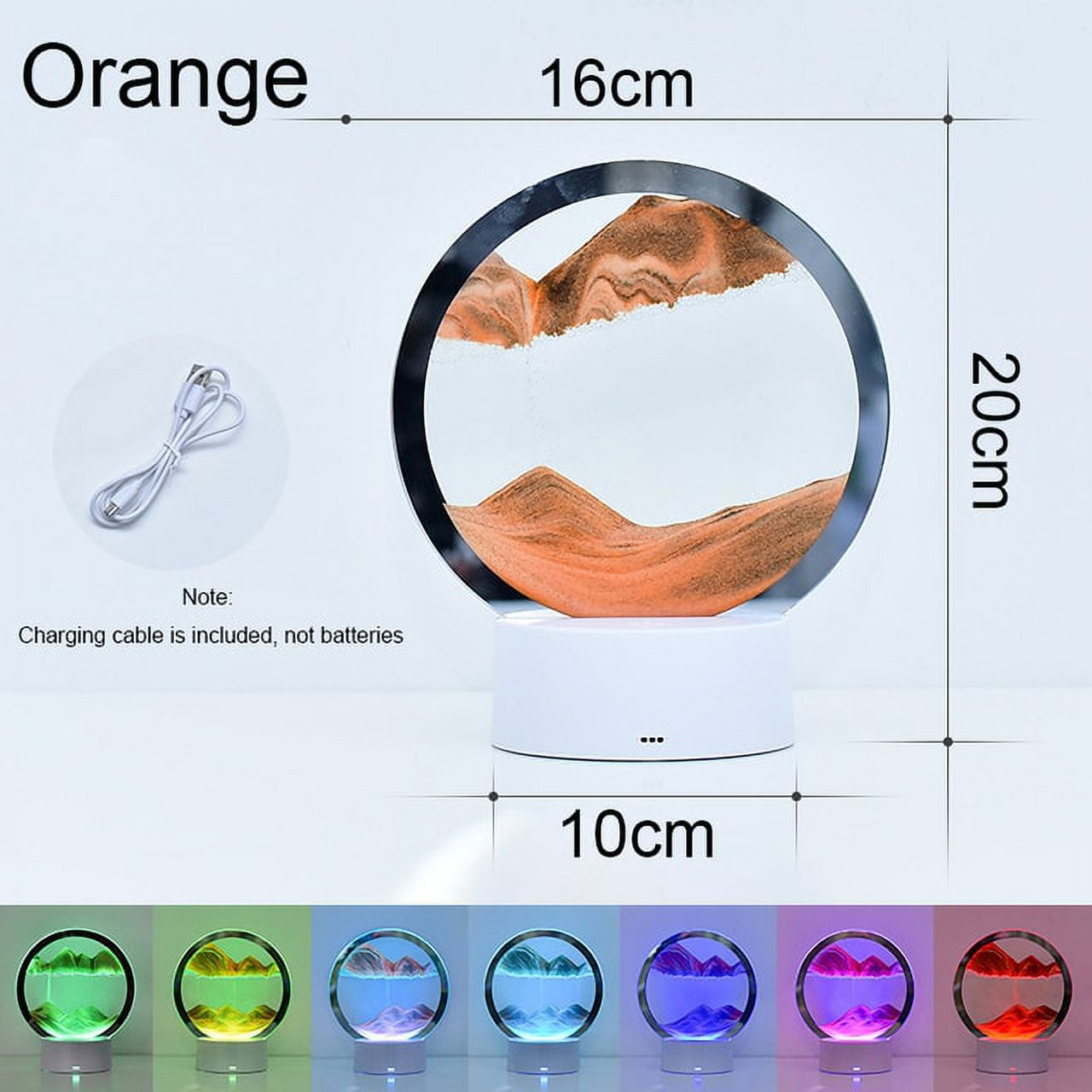 Sand Painting Table Lamp LED RGB Sandscape Lamp 3D Colorful Moving Sand ...