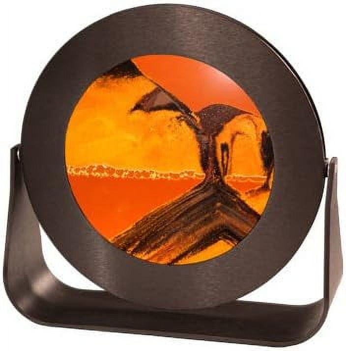 Sand Picture - Small Black Metal Aluminum Circle Frame (Sunset Orange ...