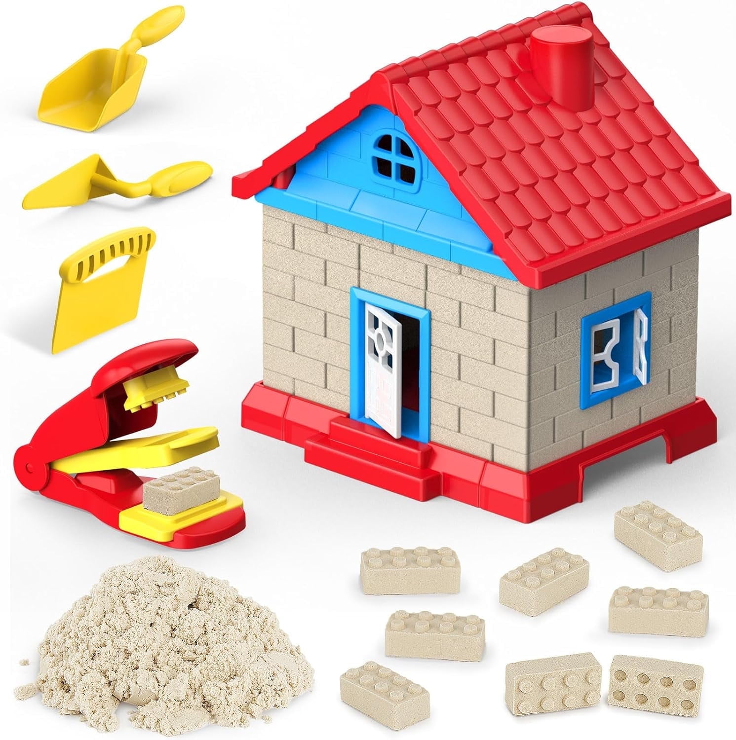 Sand Play Set, 1.7lbs Moldable Self-Sticking Play Sand for Kids ...