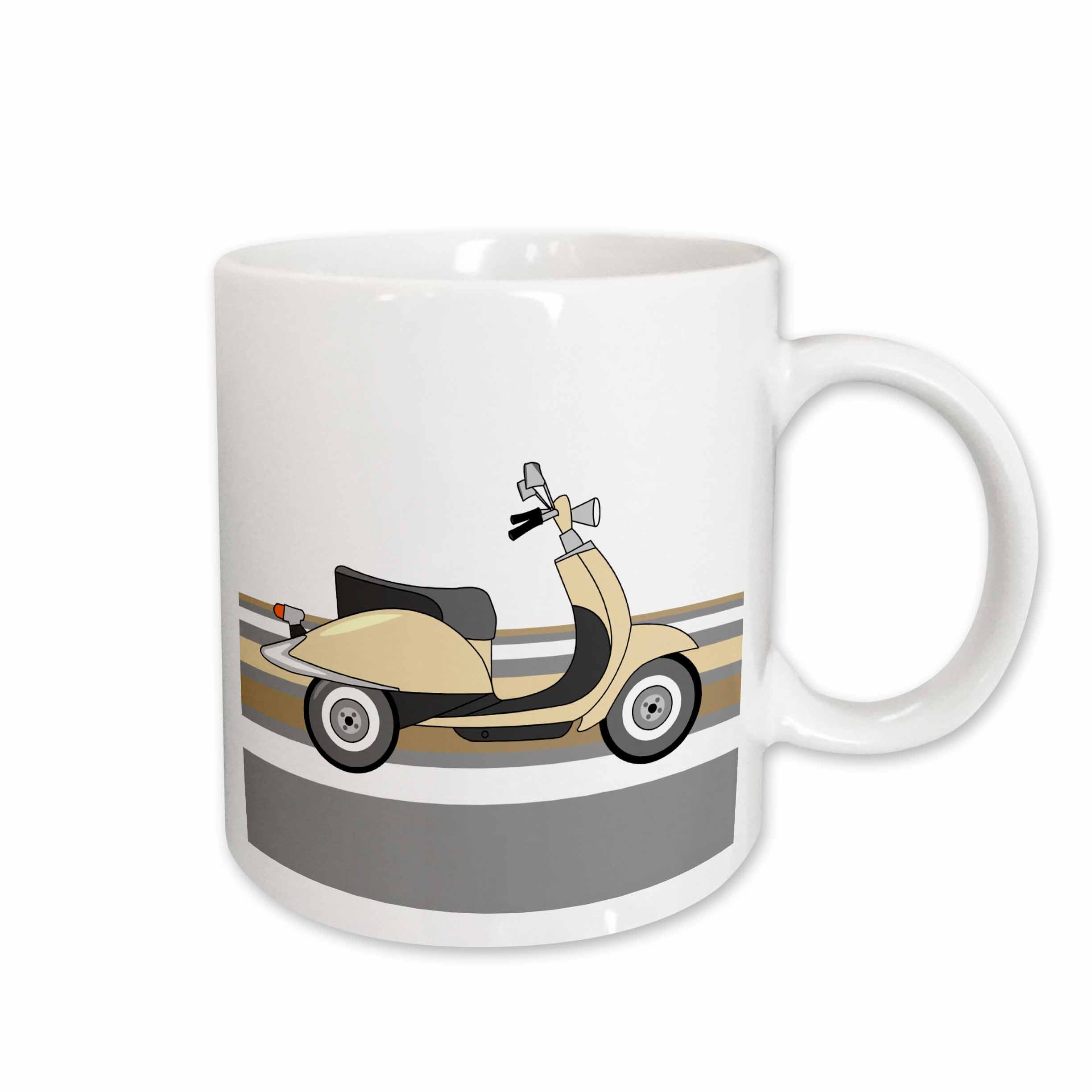 3drose, Sand Retro Scooter, 15oz Mug - Walmart.com