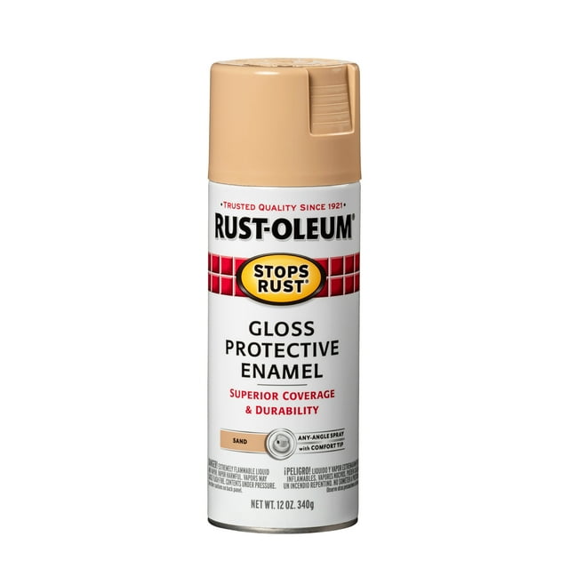Sand, Rust-Oleum Stops Rust Gloss Protective Enamel Spray Paint-7771830, 12 oz, 6 Pack - Walmart.com