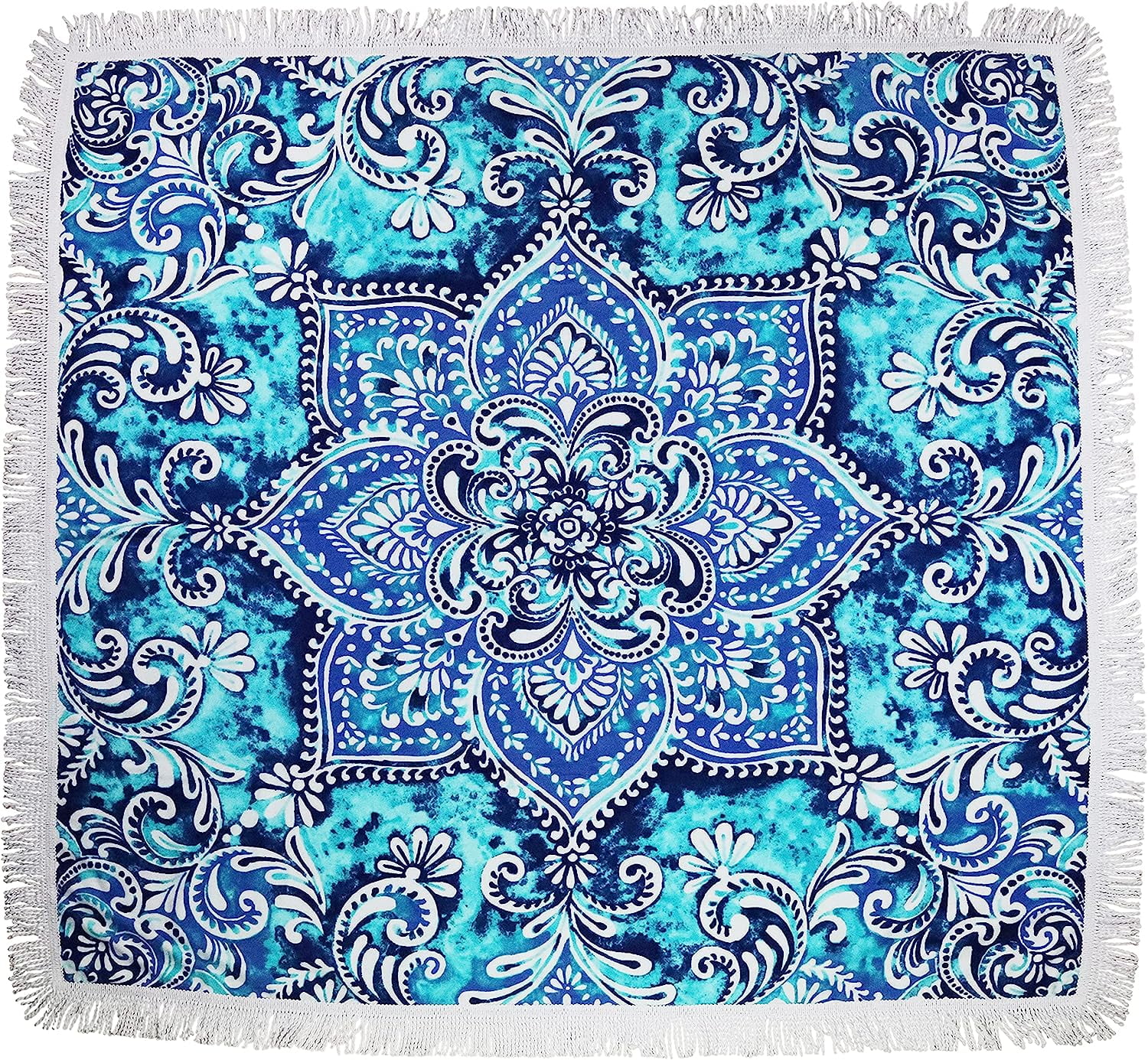 Sand & Surf Oversized Square Beach Towel With Fringe, 60X60 - Claudette ...