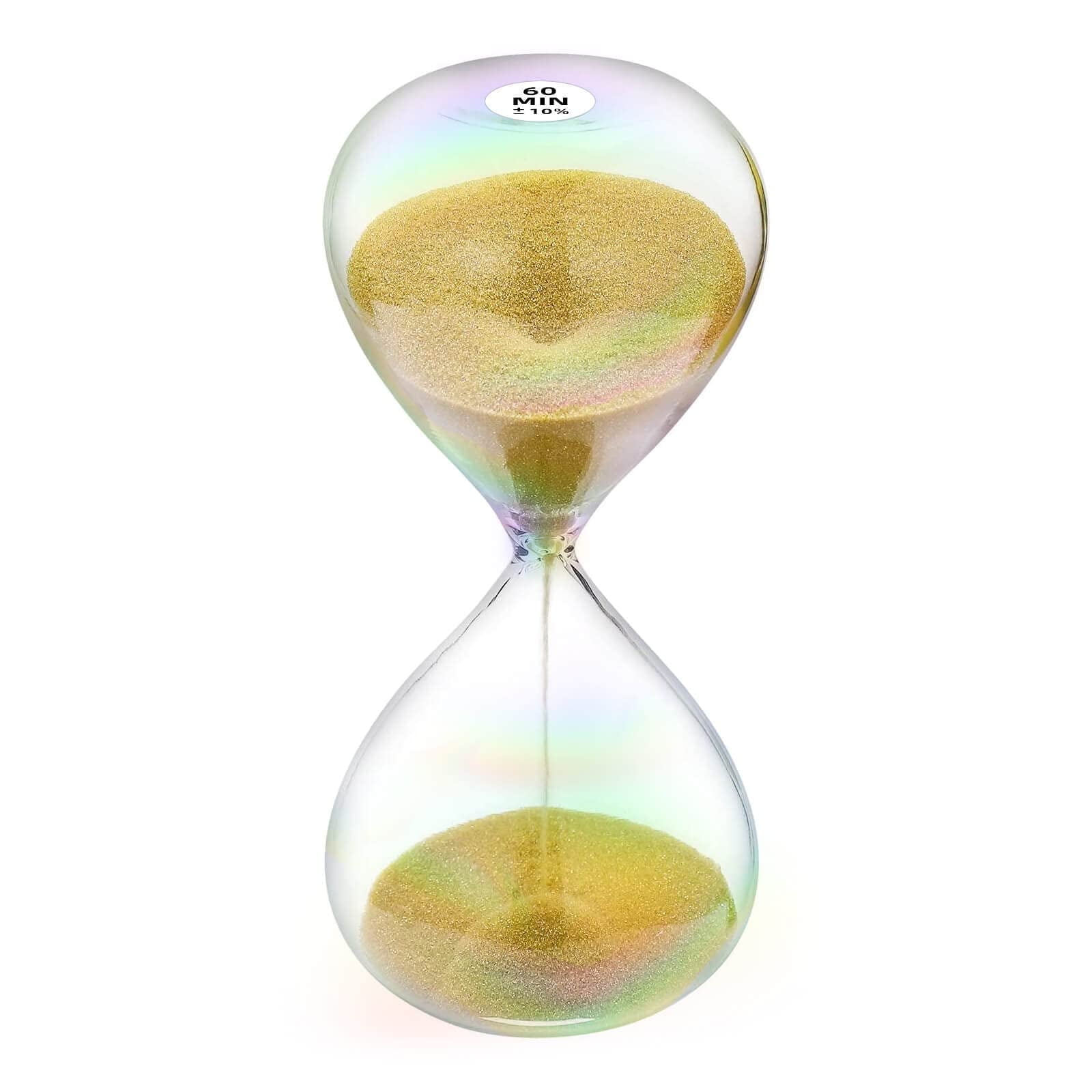 Sand Timer 5 Minute Hourglass, Gold Biloba Sand Clock, Large Sand Watch ...