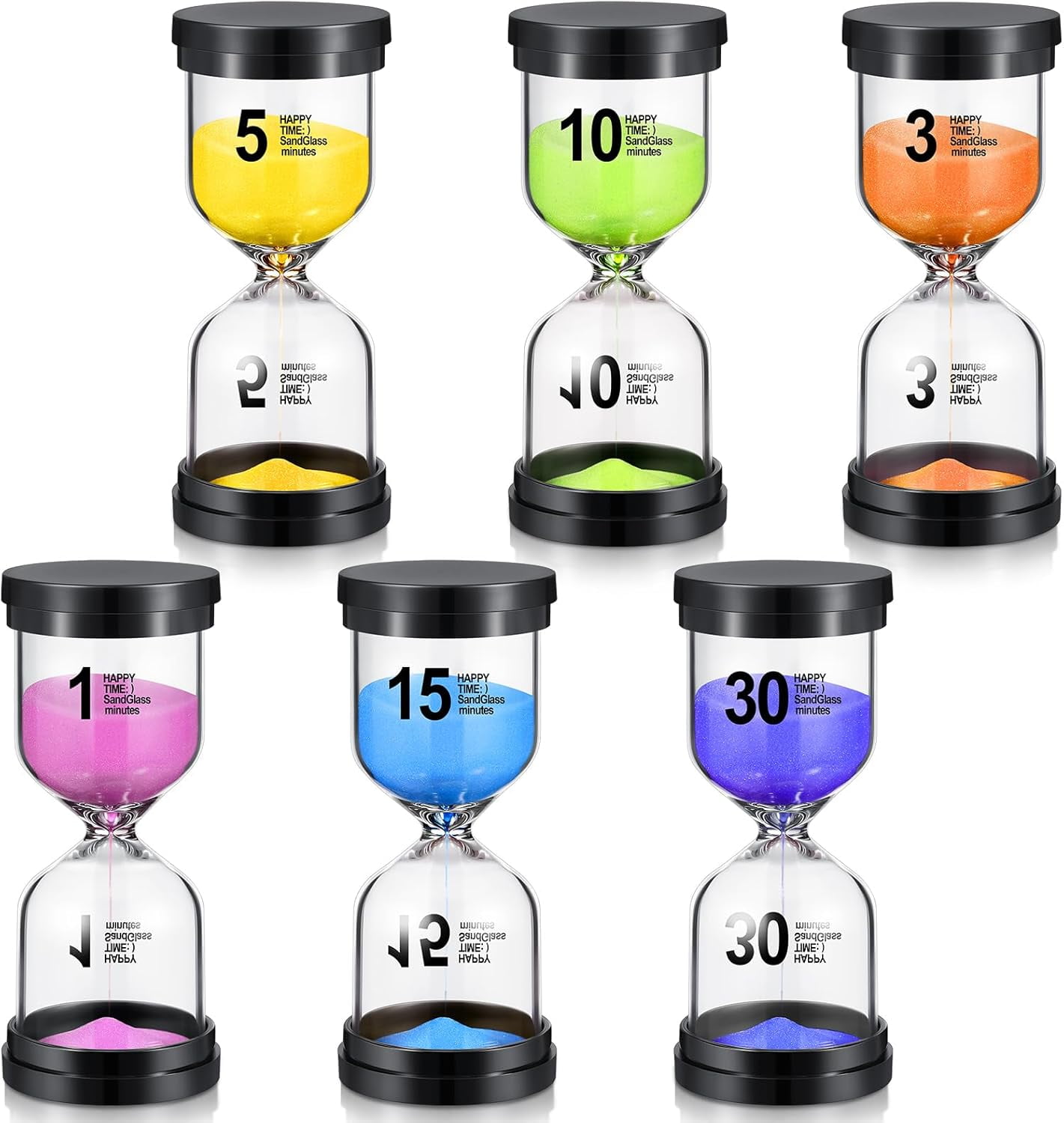 Sand Timer Colorful Hourglass Sand Clock Timer 1/3/5/10/15/20/30/45/60 ...