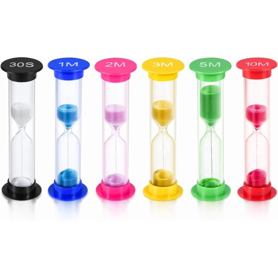 Sand Timer, KISEER 6 Pcs Colorful Hourglass Sandglass Clock Timers Set ...