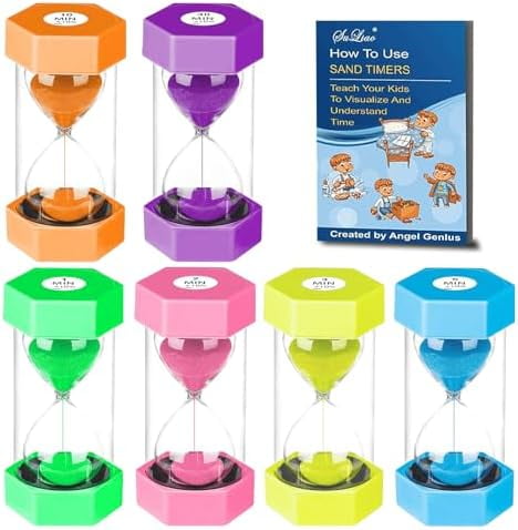Sand Timers for Kids, 1/2/3/5/10/30 Minutes Acrylic Hourglass Sand ...