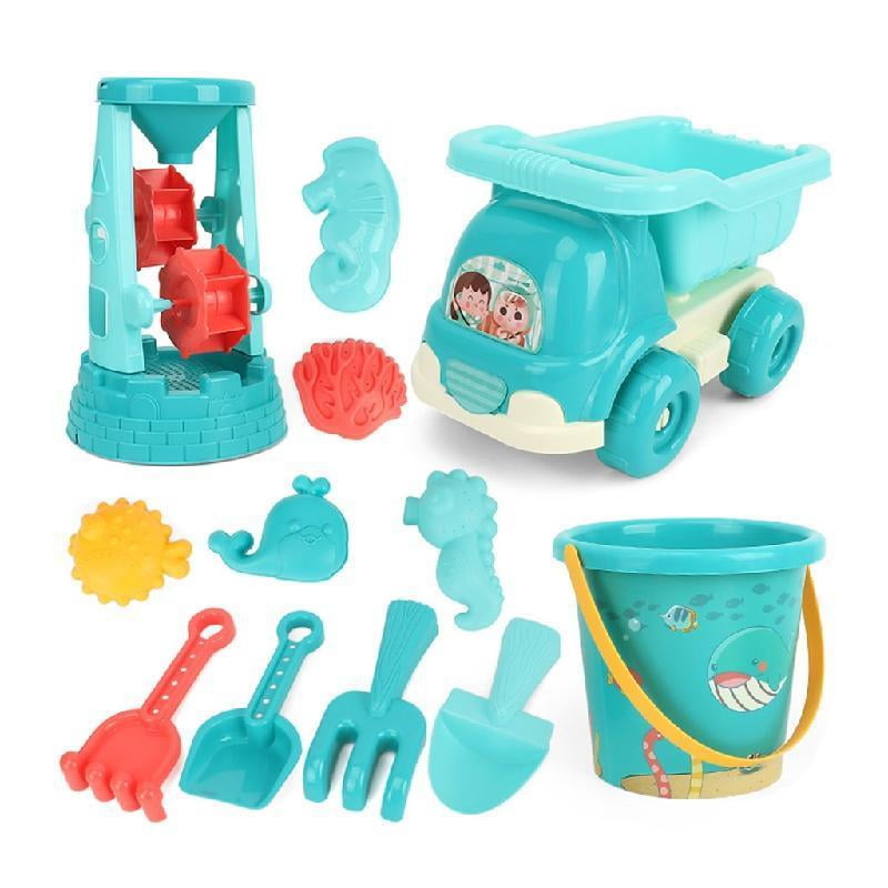 Sand Toy Beach Set 12 Pieces with Sand Wheel, Truck, Bucket, Shovel ...