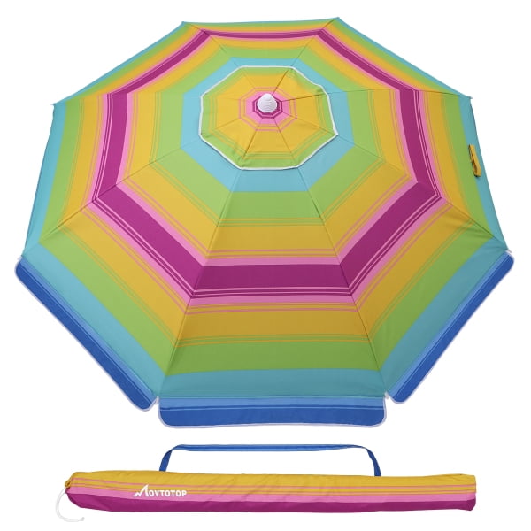 Sand Umbrella, Rainbow Pattern Beach Umbrella UV Protection with ...
