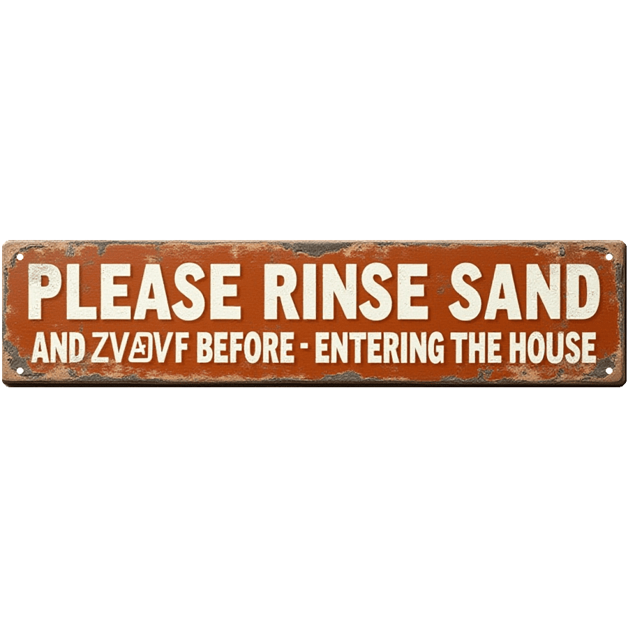 Sand Warning Tin Sign - 16x4 Inch - Ideal for Beach House, Patio, Man ...