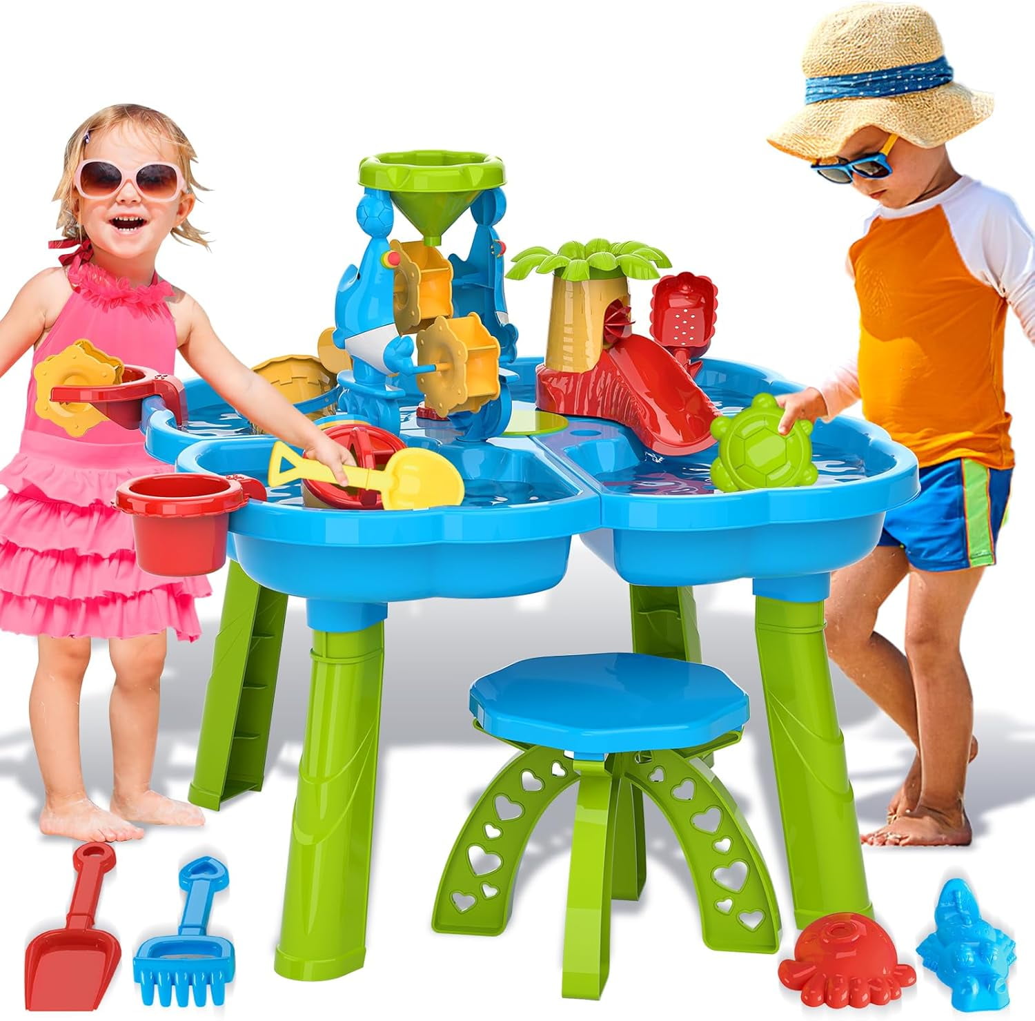 Sand Water Table Toy Sensory Table Outdoor Sand and Water Play Table Summer Beach Toys Table ...