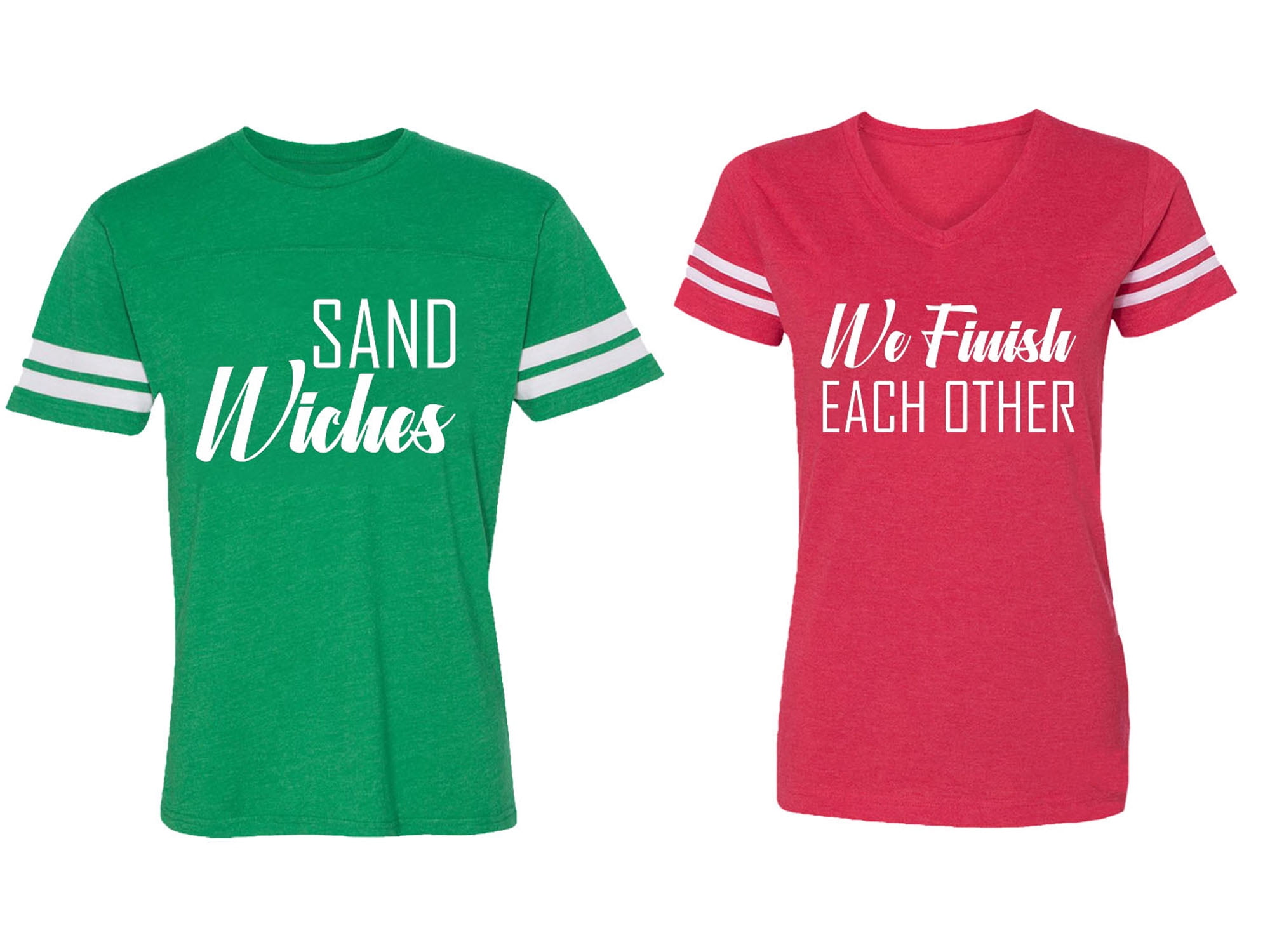 Sand Wishes We finish Each Other Matching Couple Cotton Jerseys (Men ...