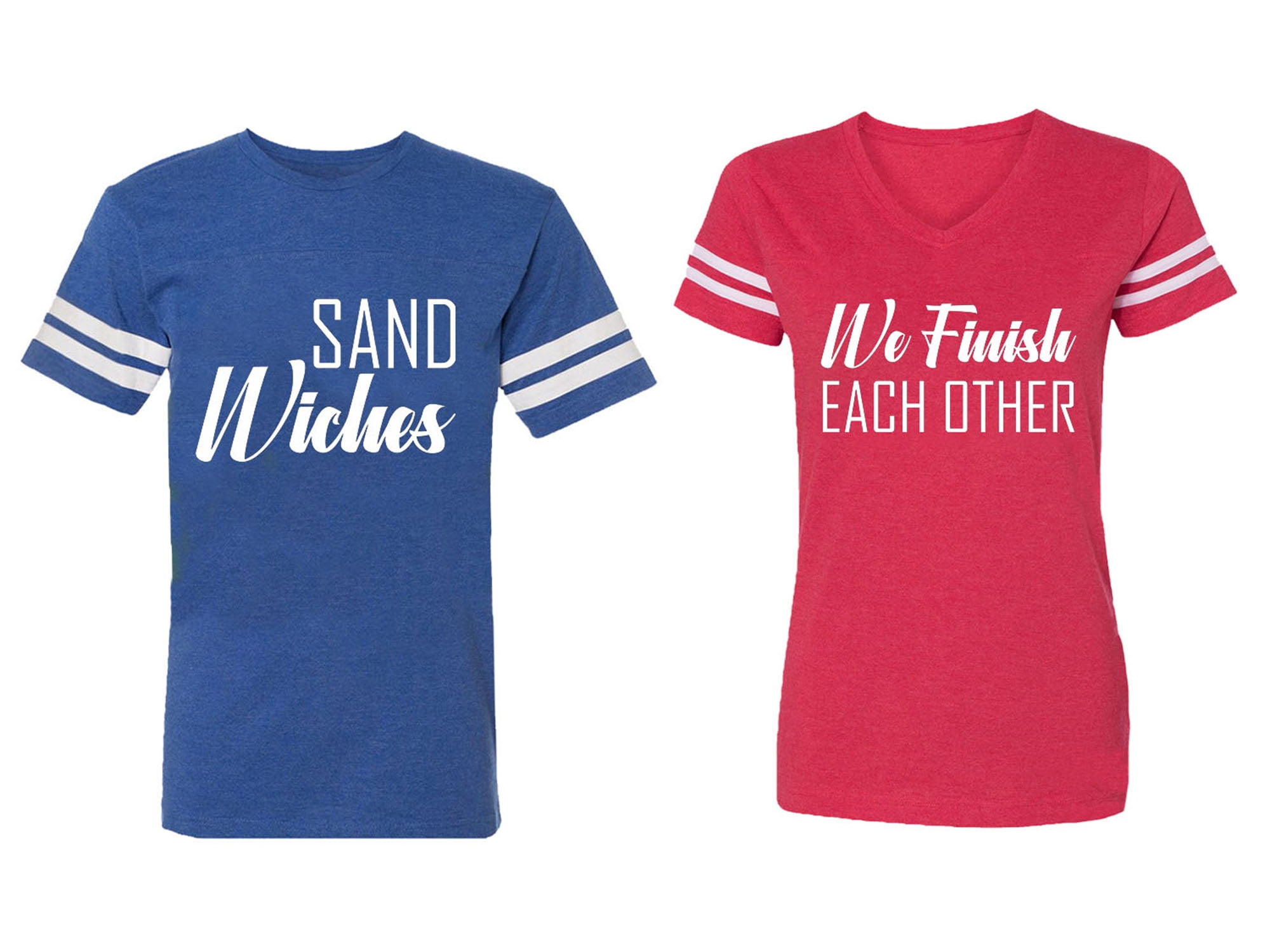 Sand Wishes We finish Each Other Matching Couple Cotton Jerseys (Men ...
