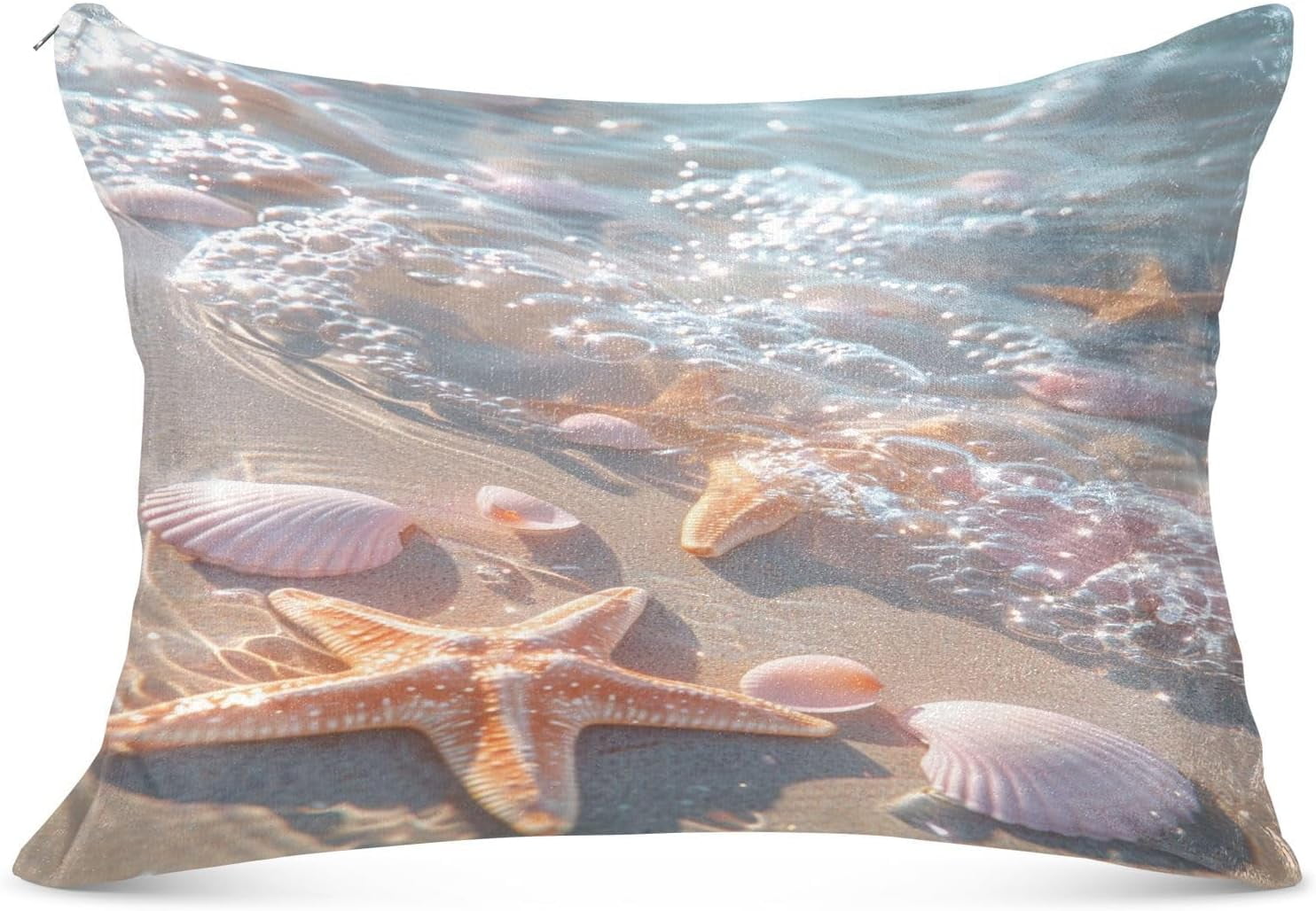 Sand and Seashells Plush Pillowcase,Luxury Soft Pillow Cases for Hair ...